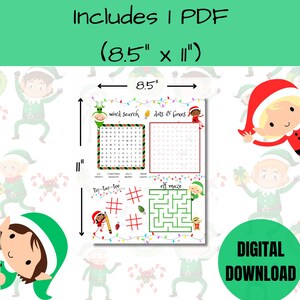 Printable Elf Themed Worksheet, Christmas Printable, Christmas Games ...