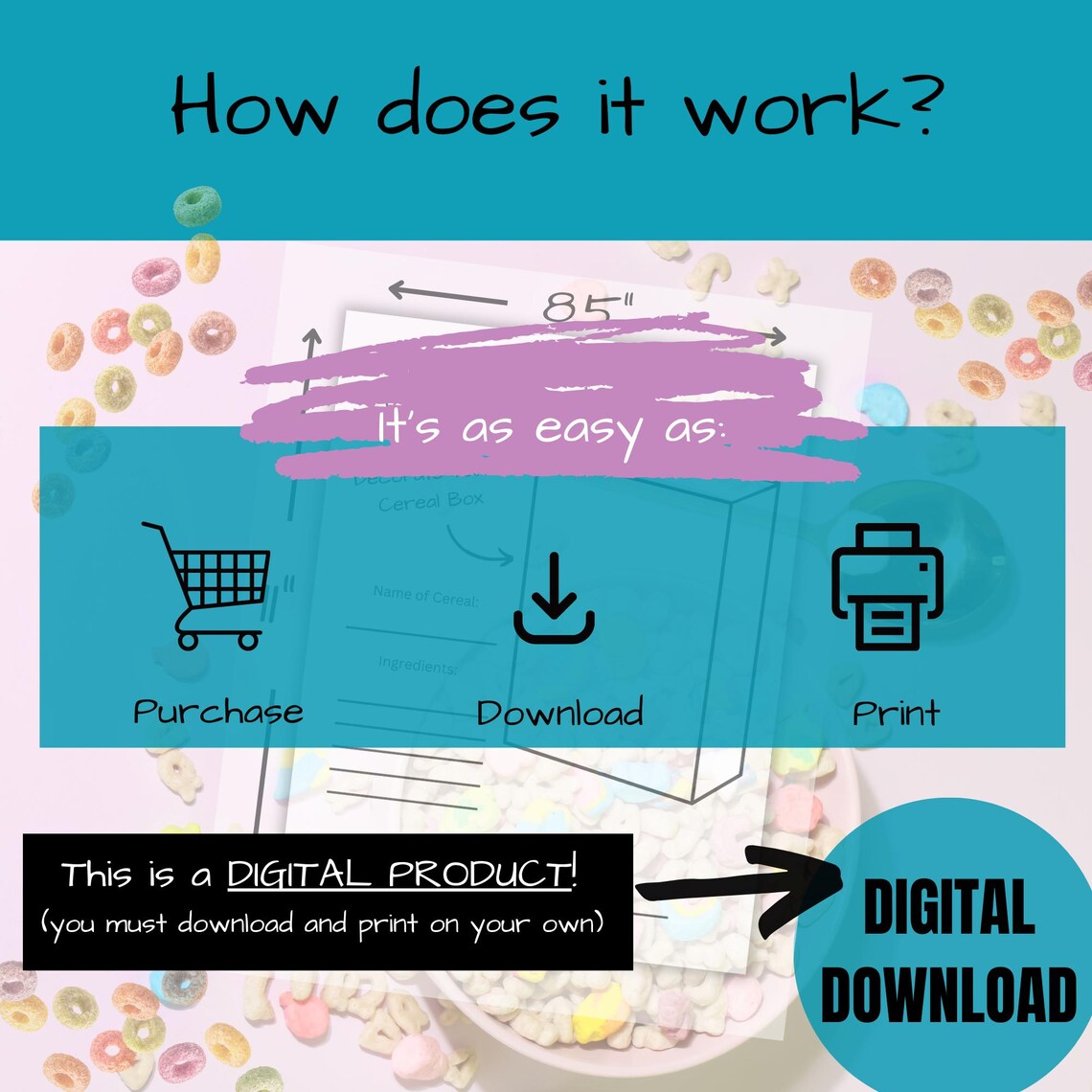 Printable Create Your Own Cereal, Cereal Activity, Cereal Craft ...