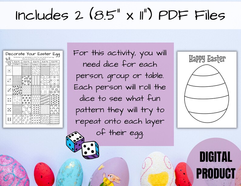 Printable Decorate Your Egg Dice Activity Easter Activity - Etsy
