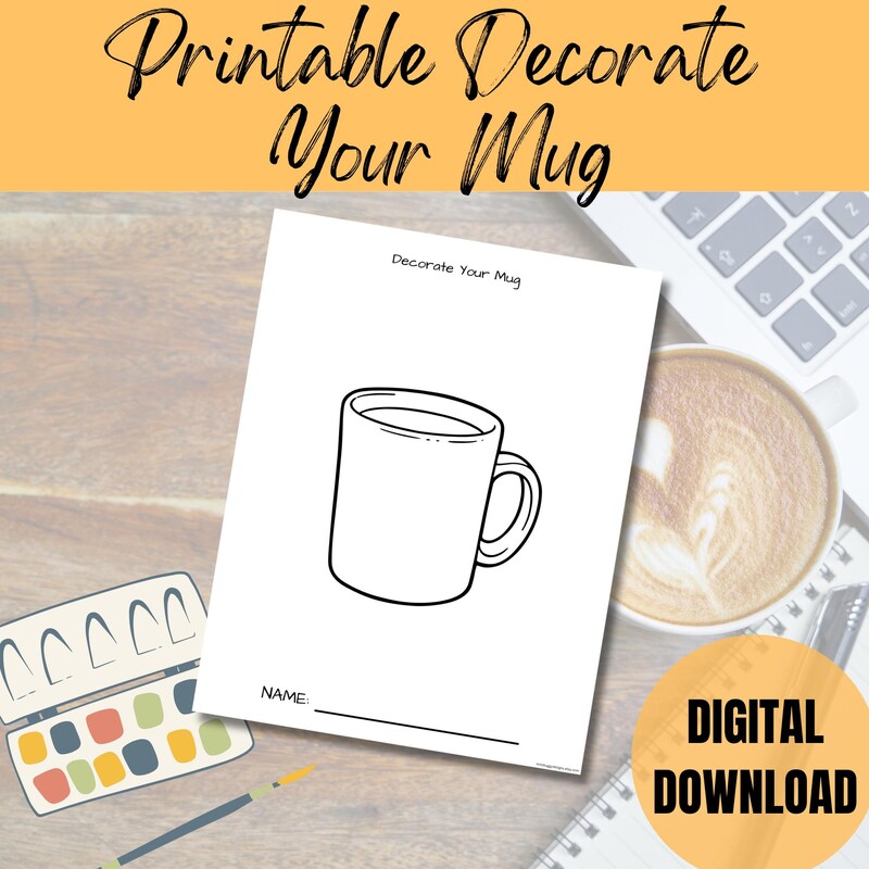 Mug Cup Coloring - Etsy