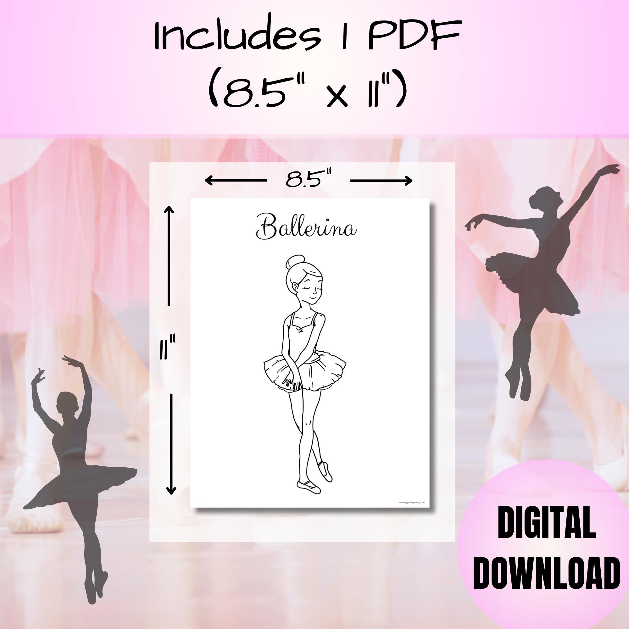 Printable Ballerina Coloring Sheet, Ballerina Activity, Ballet Coloring ...
