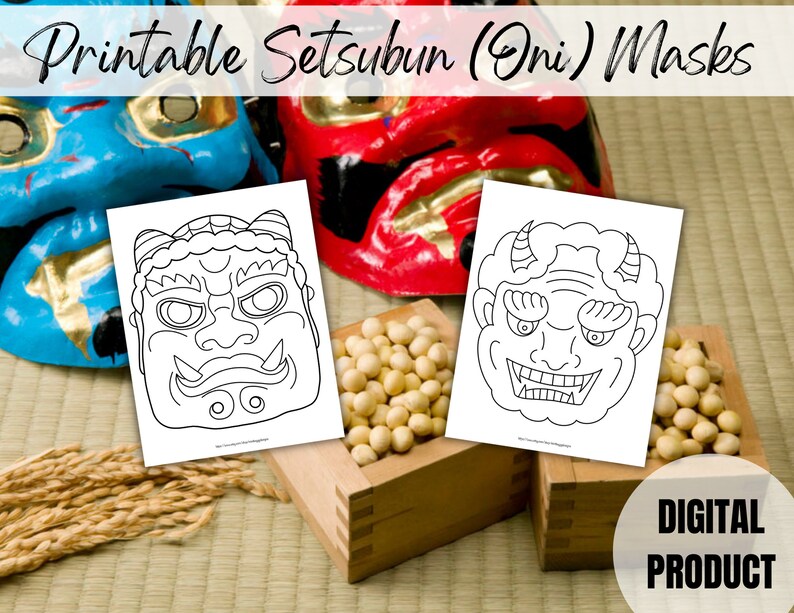 Printable Setsubun Oni Masks Japanese Holiday Celebrate - Etsy