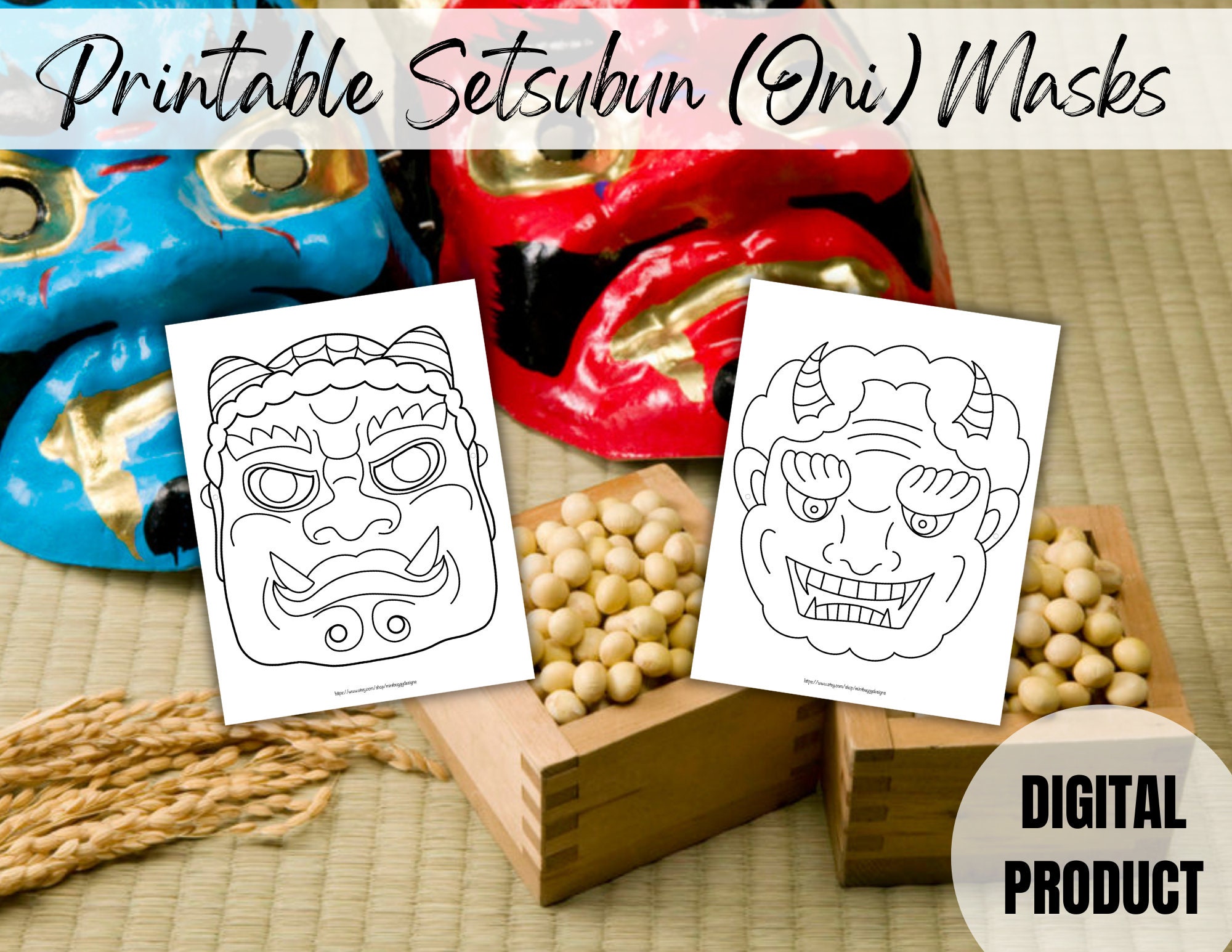 Printable Setsubun Oni Masks Japanese Holiday Celebrate - Etsy UK