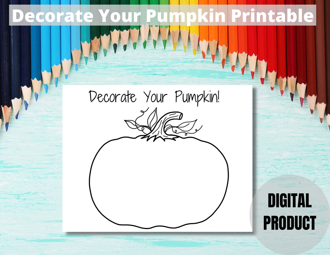 Printable Decorate Your Pumpkin Halloween Party Coloring | Etsy