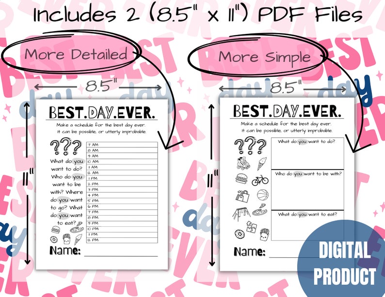 Printable "best Day Ever" Activity Sheet, Best Day Ever Worksheet ...