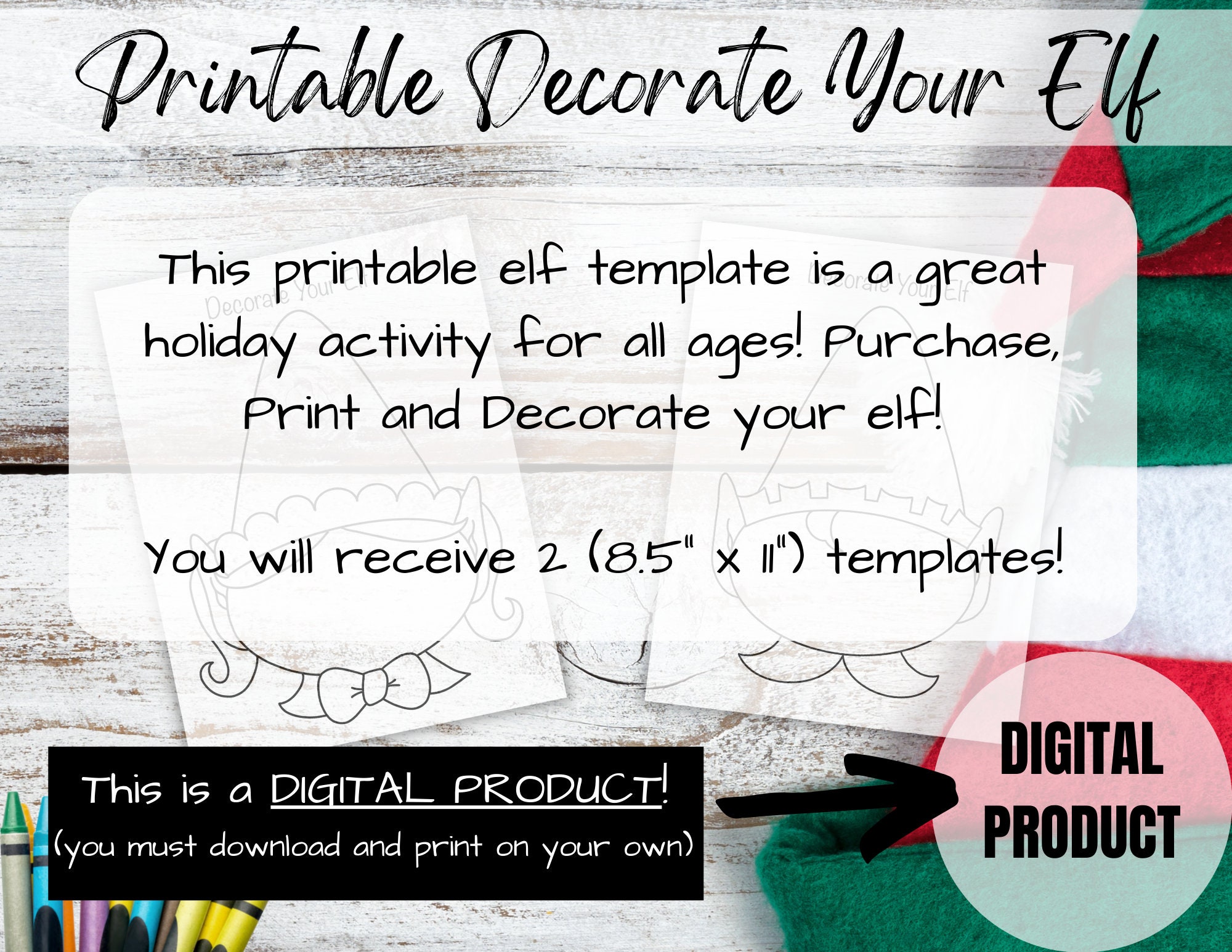 Printable Decorate Your Elf, Elf Activity, Elf Christmas, Elf Kids ...