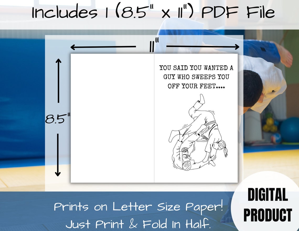 Printable Jiu Jitsu/judo Greeting Card, Jiu Jitsu Card for Girlfriend ...