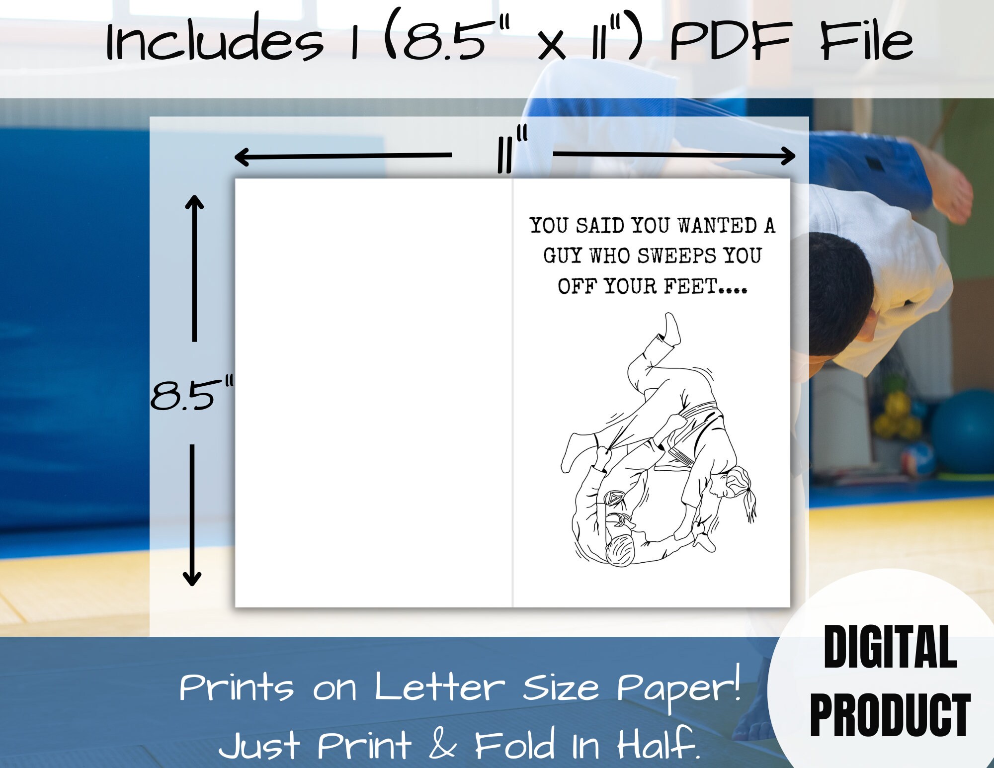 Printable Jiu Jitsu/judo Greeting Card, Jiu Jitsu Card for Girlfriend ...