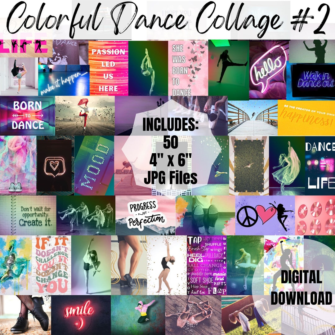 Colorful Dance Collage Kit #2, Dance Collage, Printable 4" X 6" Collage ...