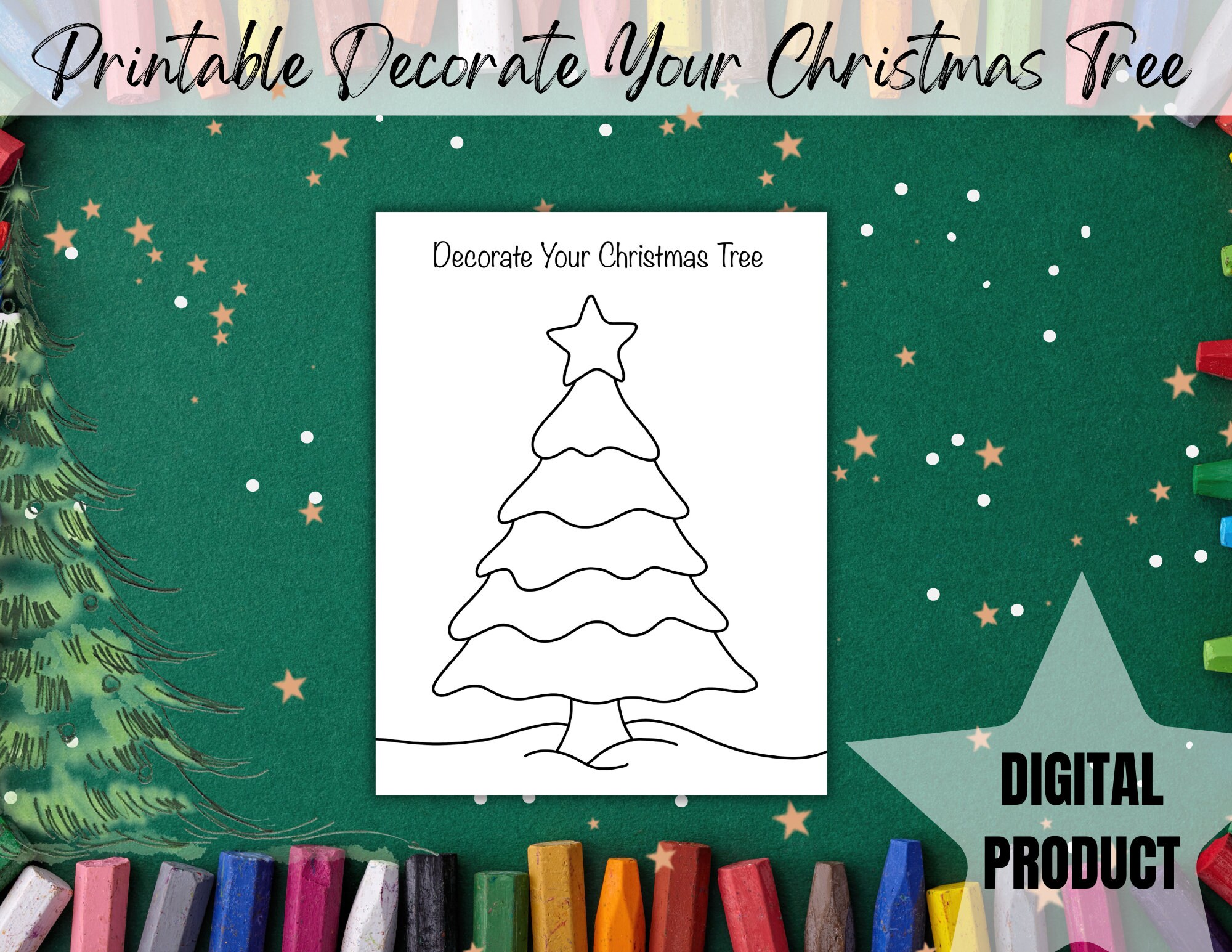 Printable Decorate Your Christmas Tree Coloring Sheet, Christmas Tree ...