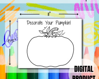 Printable Decorate Your Pumpkin, Halloween Coloring Sheet for Kids ...