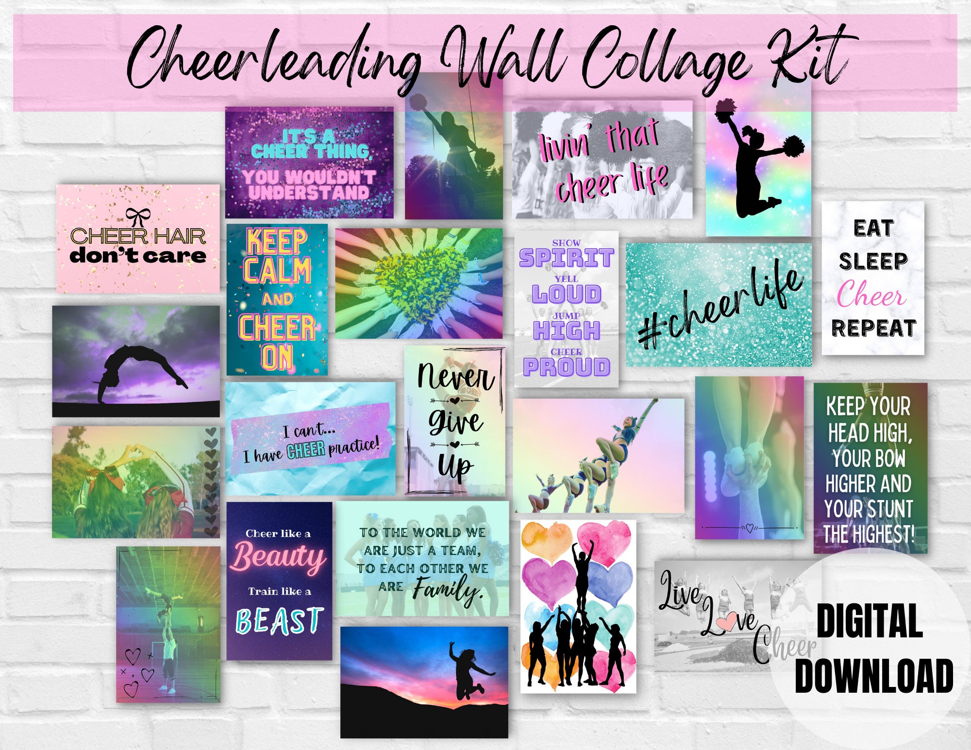 Cheerleading Wall Collage Kit Cheer Decor Cheerleader Gifts - Etsy