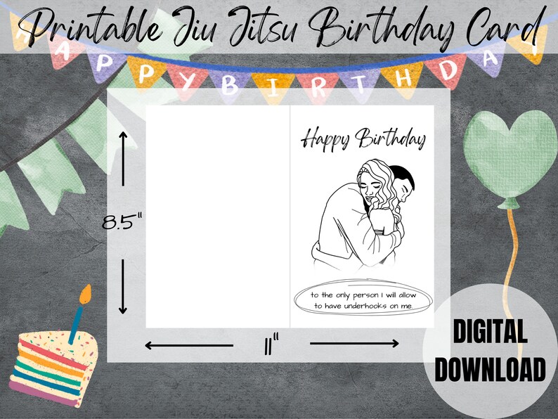 Printable Jiu Jitsu Birthday Card Birthday Card to - Etsy