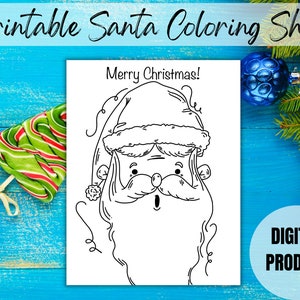 Printable Santa Coloring Sheet Christmas Printable Christmas - Etsy
