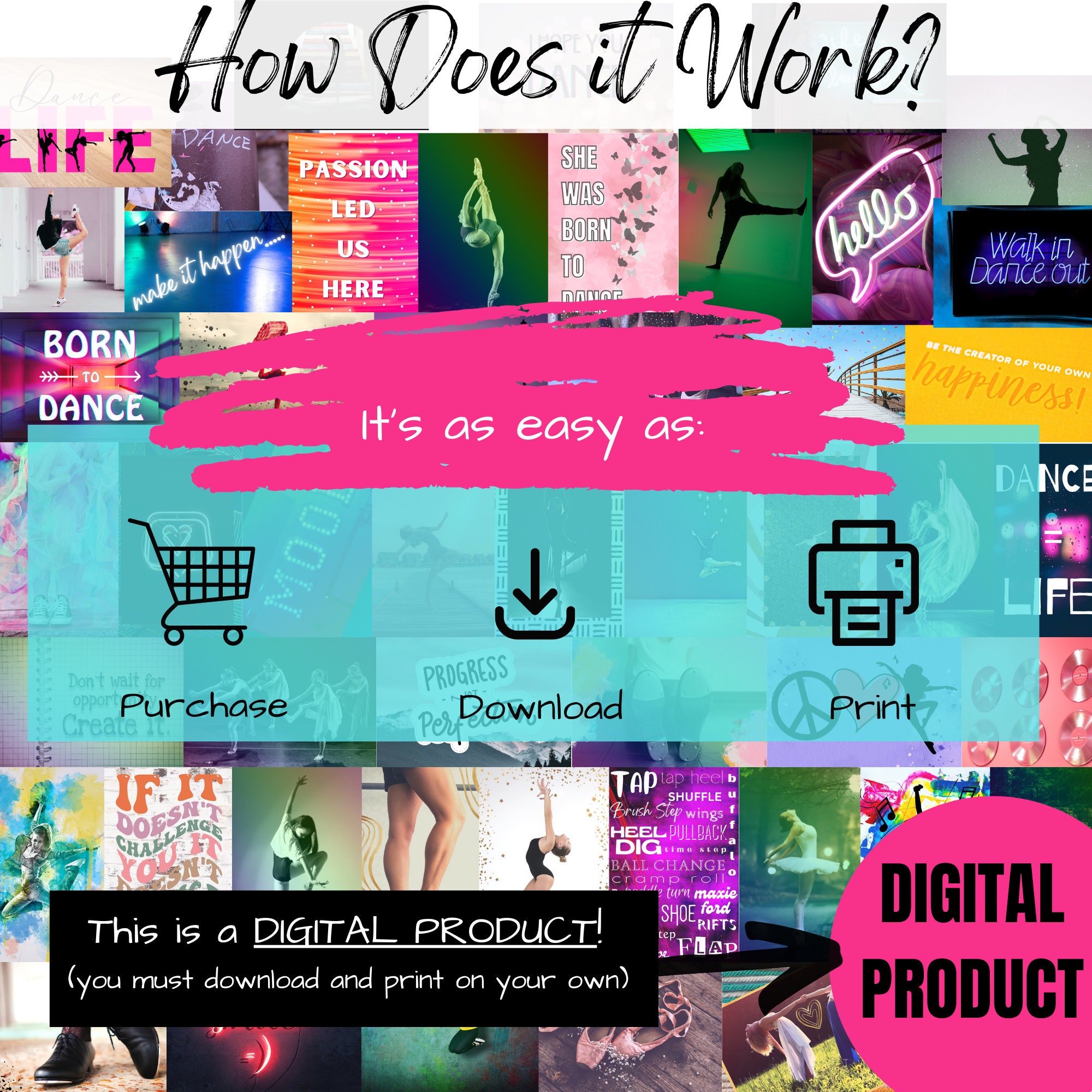 Colorful Dance Collage Kit 2, Dance Collage, Printable 4 X 6 Collage ...