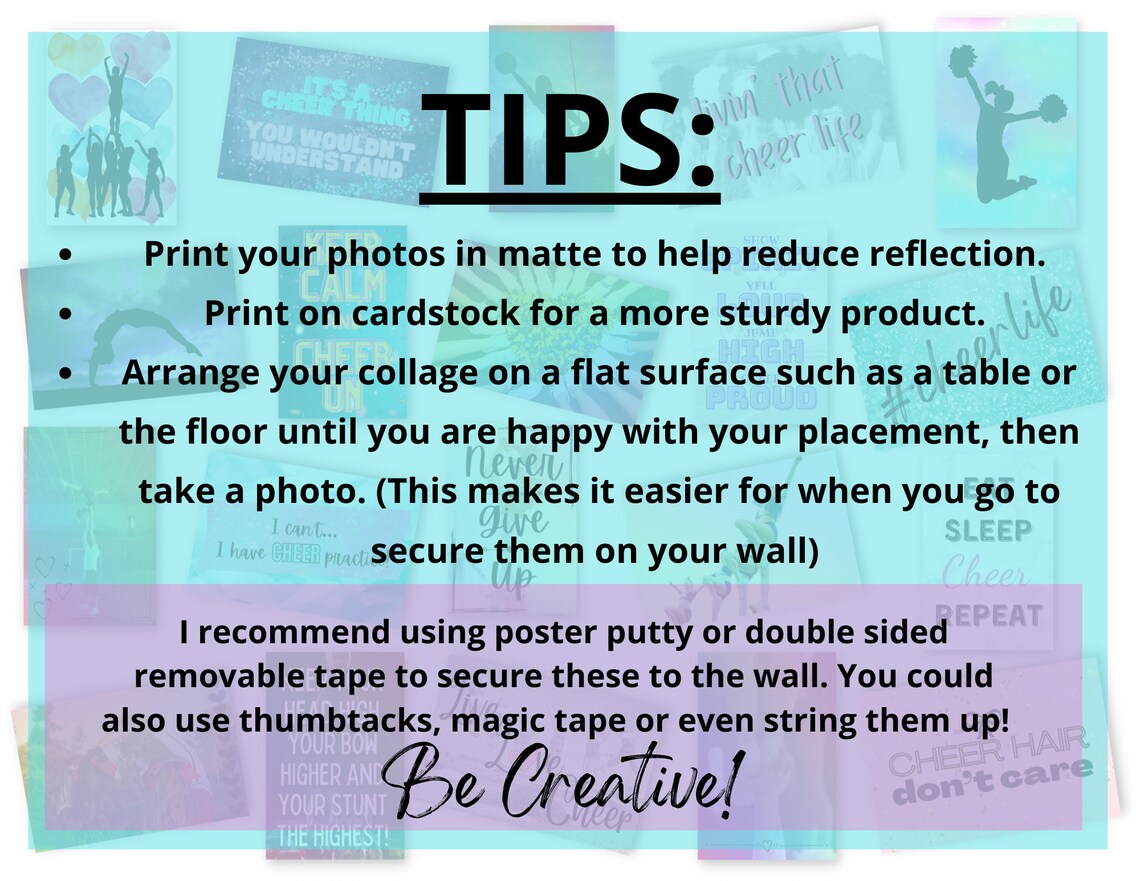 Cheerleading Wall Collage Kit Cheer Decor Cheerleader Gifts - Etsy