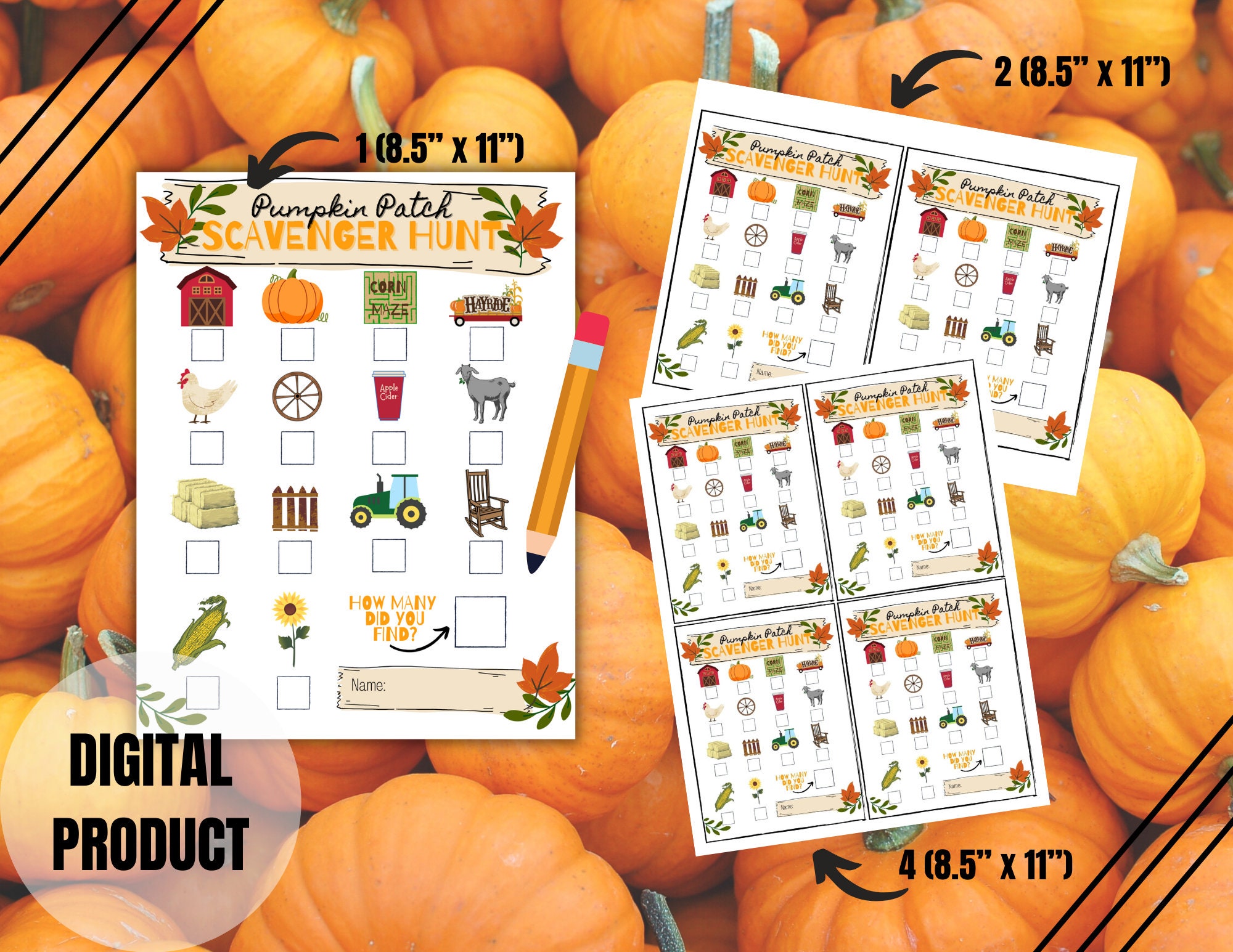 Printable Pumpkin Patch Scavenger Hunt, Fall Family Fun, Pumpkin Farm ...