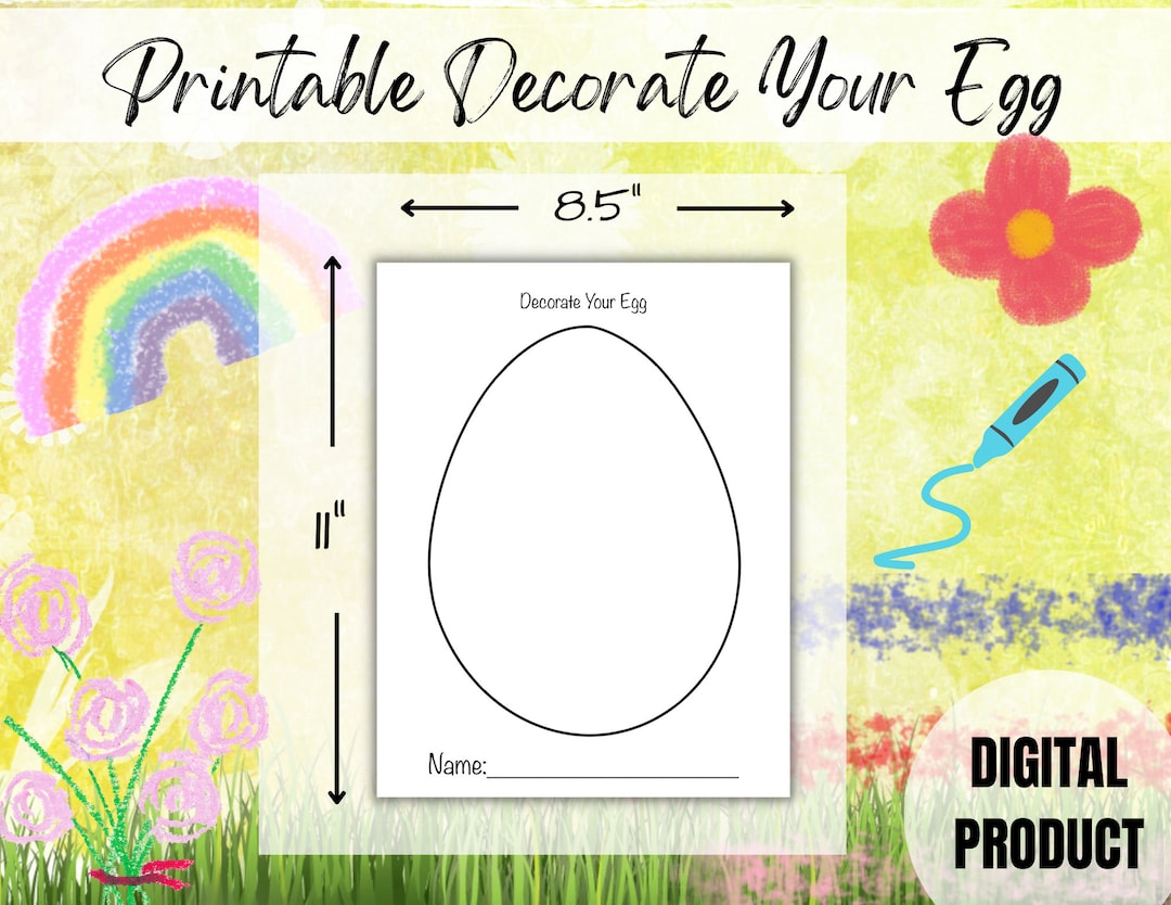 Decorate Your Egg Printable, Egg Coloring Sheet, Classroom Easter ...