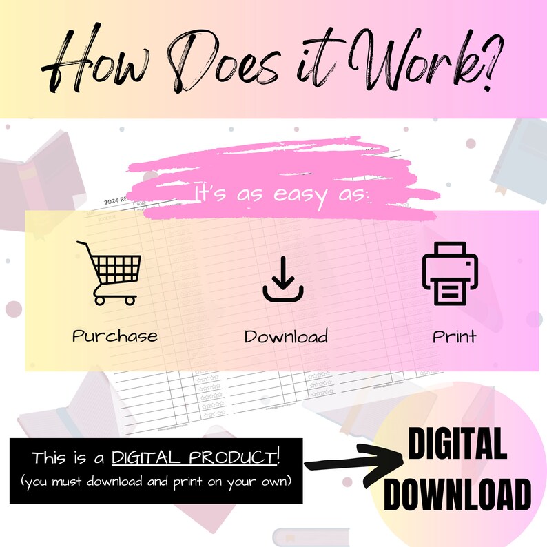 Printable 2024 Book Log Bookmark, 2024 Reading Log, Digital Download ...