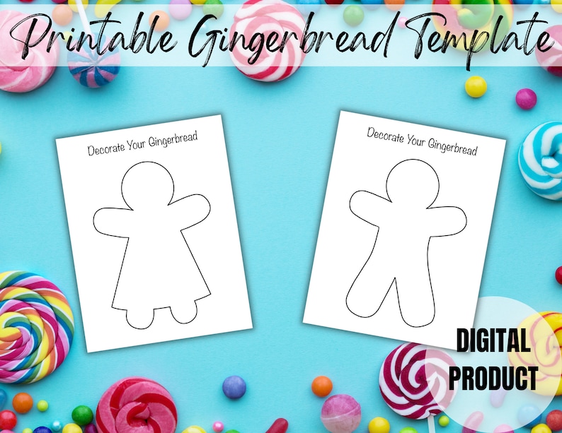 Printable Gingerbread Template, Gingerbread Coloring Sheet, Gingerbread ...
