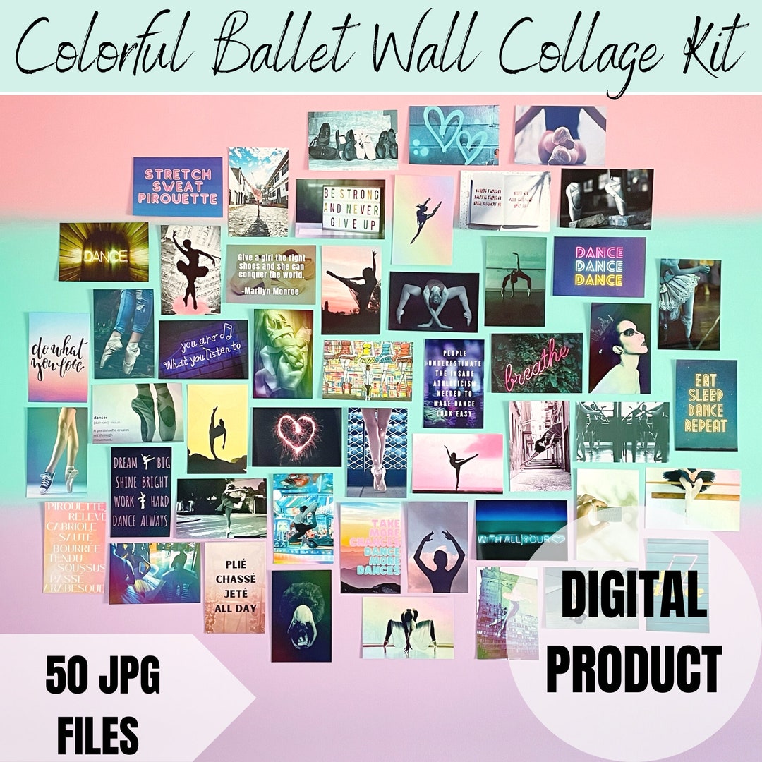 Colorful Ballet Collage Kit, Dance Collage, Ballet Aesthetic Wall ...