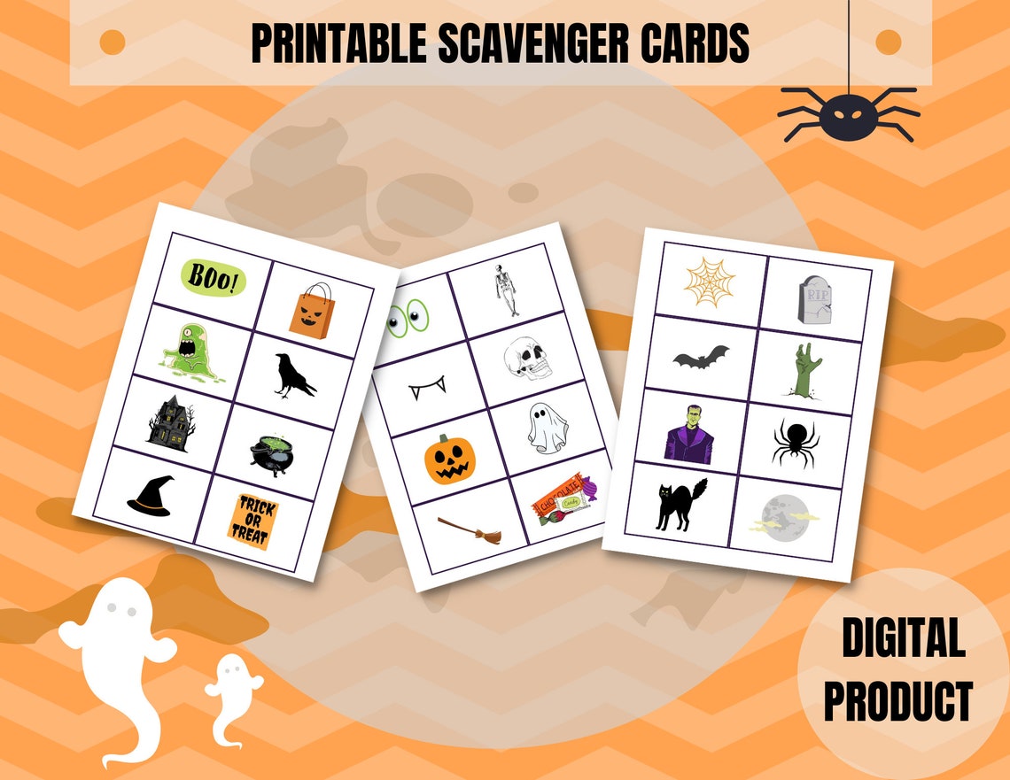 Printable Halloween Scavenger Hunt, Halloween Game, Scavenger Hunt for ...