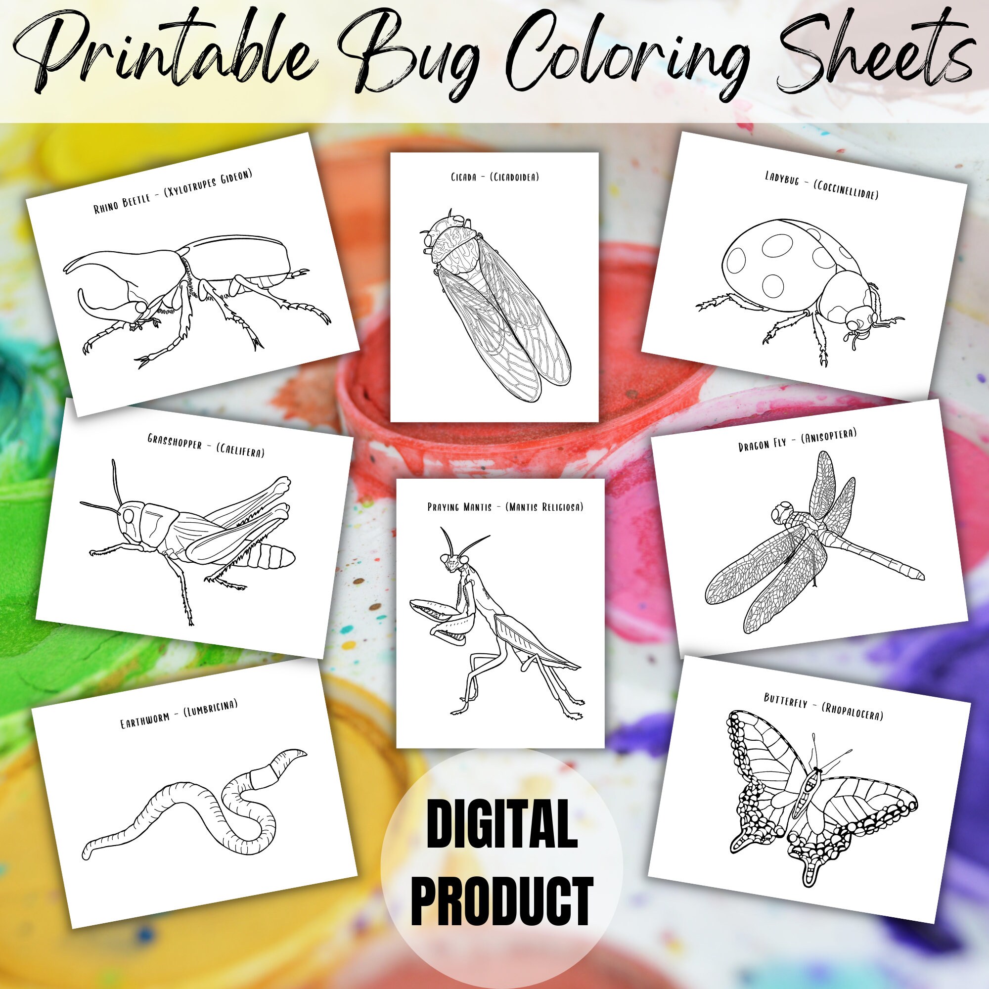 Bug Coloring Sheets, Bug Birthday Activity, Kids Coloring Sheets, Bug ...