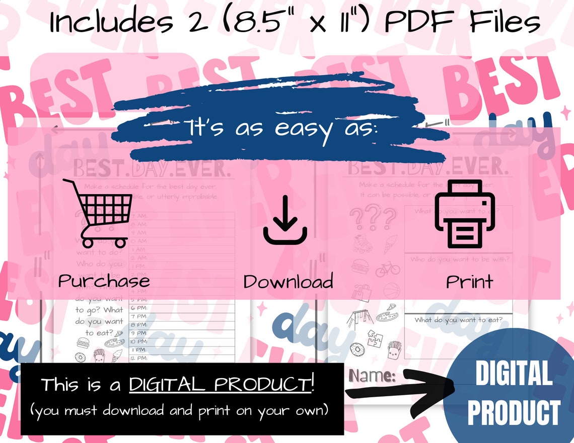 Printable "best Day Ever" Activity Sheet, Best Day Ever Worksheet ...