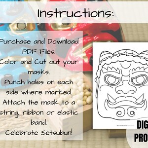 Printable Setsubun Oni Masks, Japanese Holiday, Celebrate Setsubun, Setsubun Tradition Printable ...