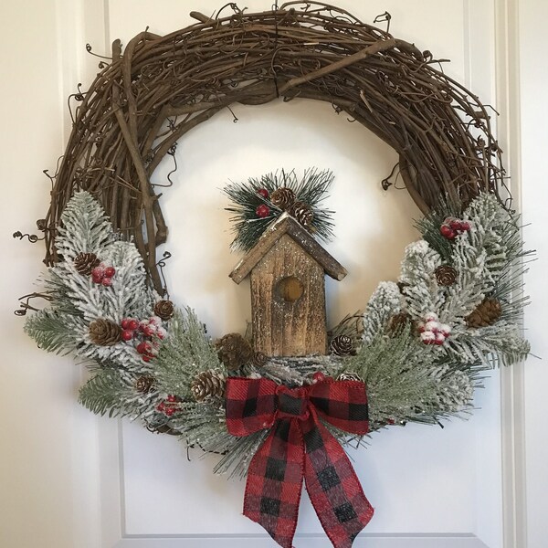Birdhouse Wreath - Etsy