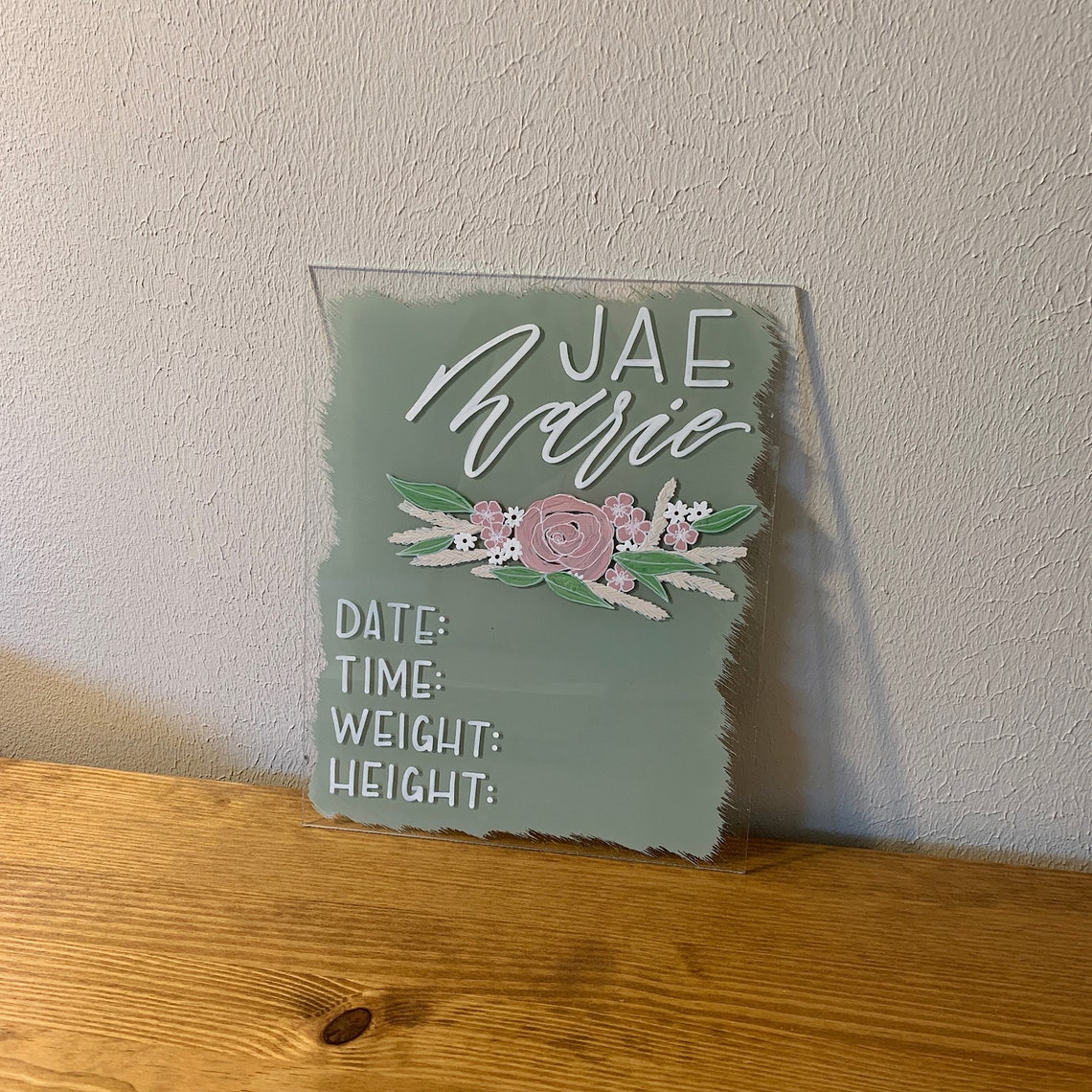 Acrylic Baby Sign | Baby Birth Sign | Birth Announcement Sign | Acrylic ...