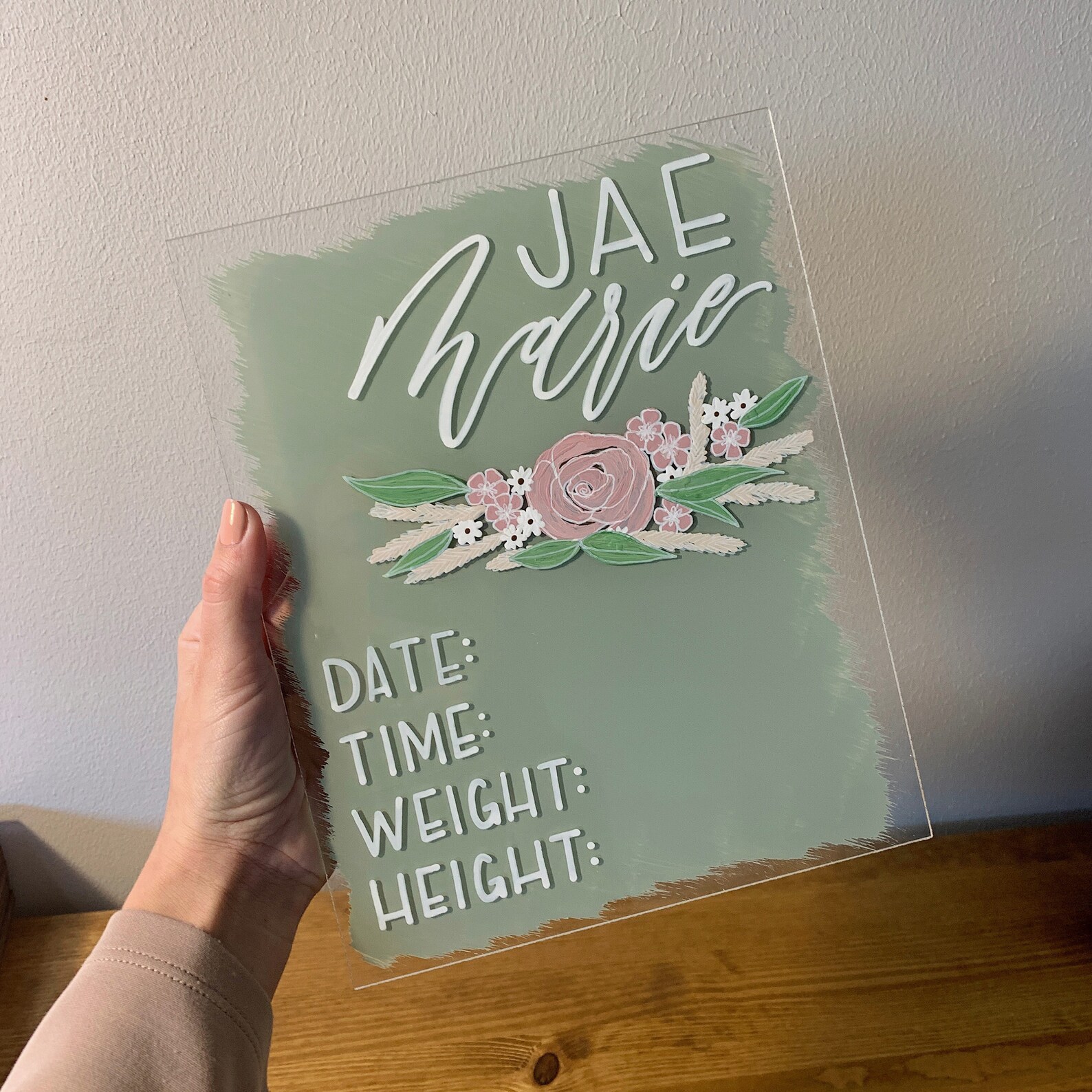 Acrylic Baby Sign | Baby Birth Sign | Birth Announcement Sign | Acrylic ...