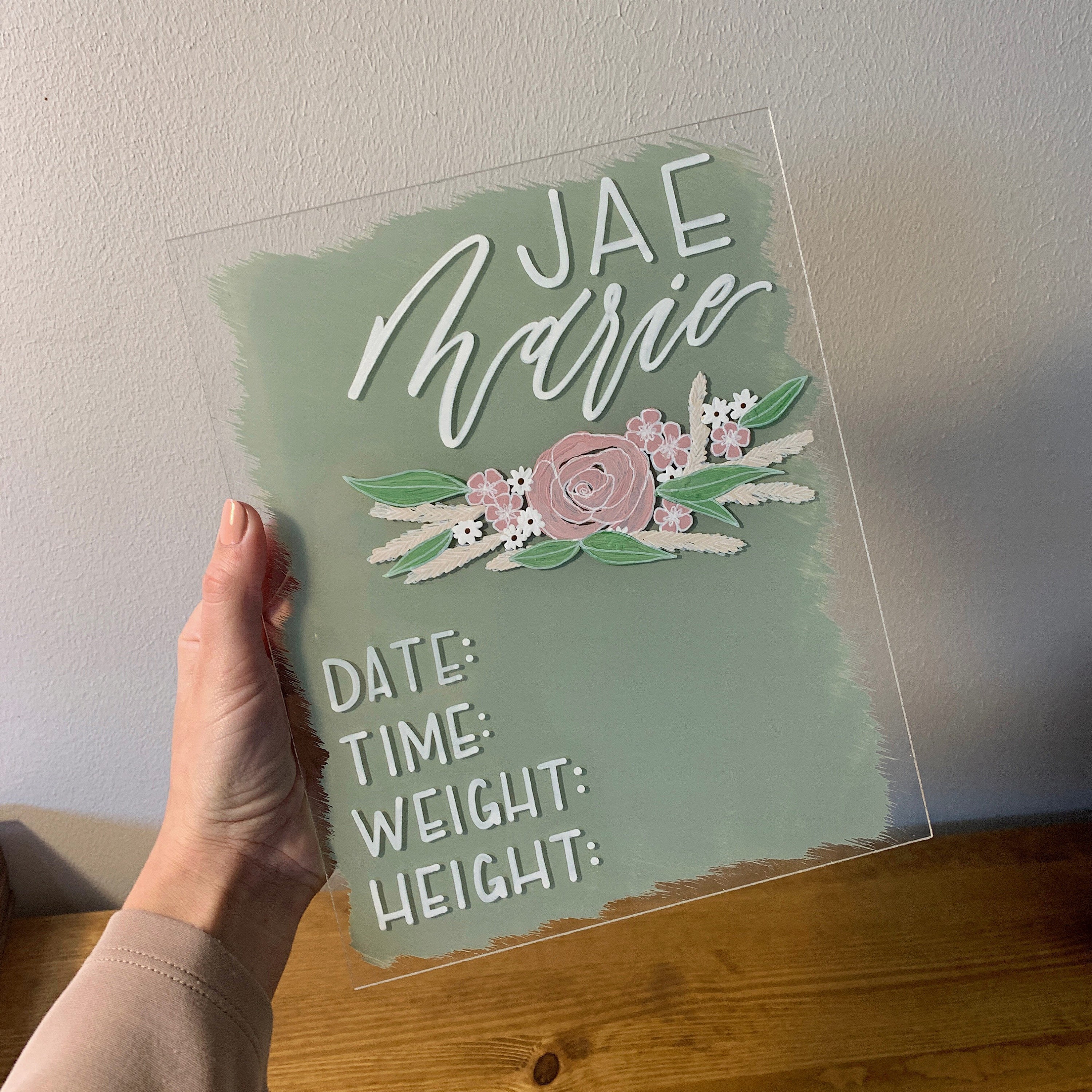 Acrylic Baby Sign | Baby Birth Sign | Birth Announcement Sign | Acrylic ...