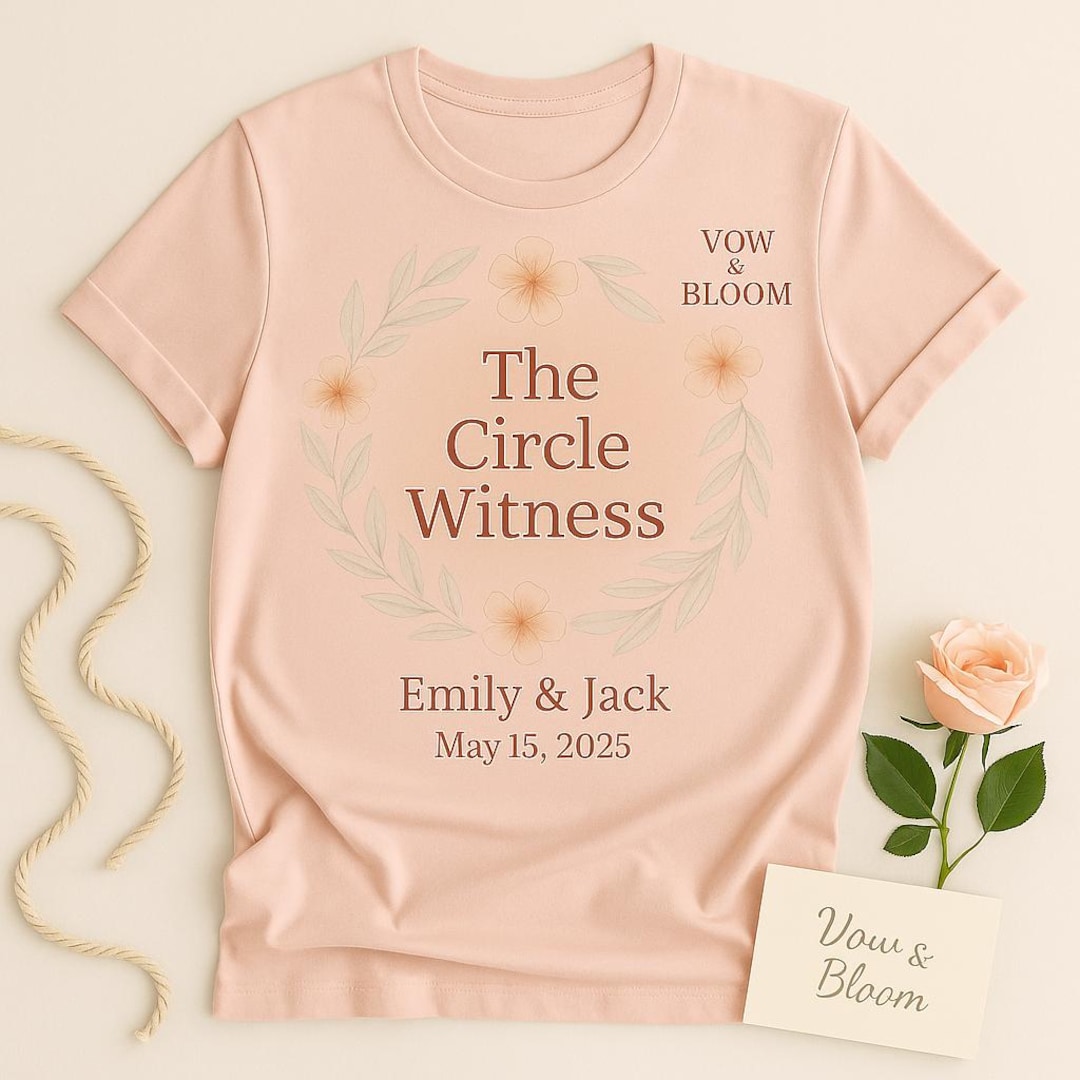Personalized Wedding Witness Shirt, the Circle Witness Floral Tee ...