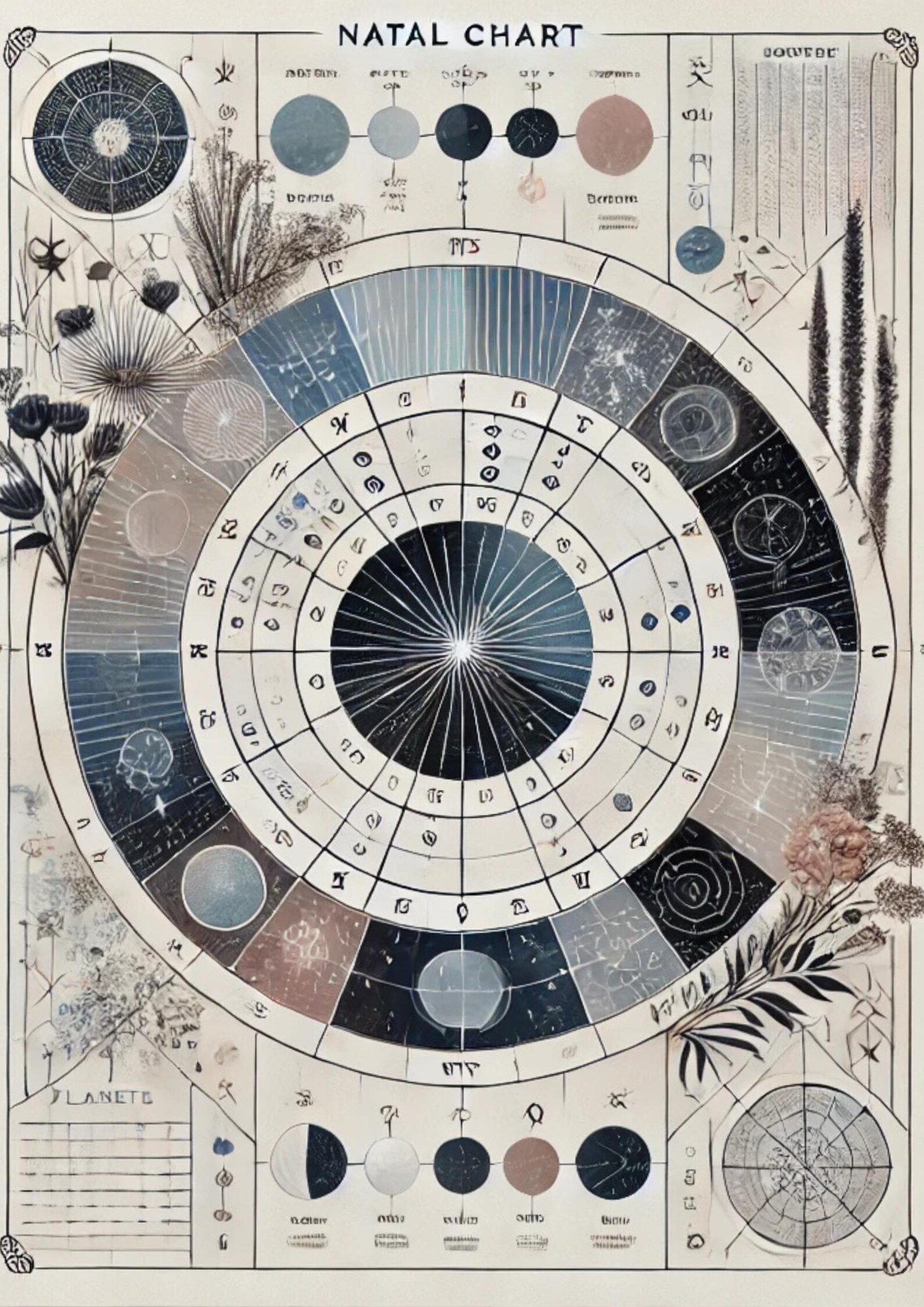 Editable Natal Chart Template | Astrology Birth Chart Printable - Etsy