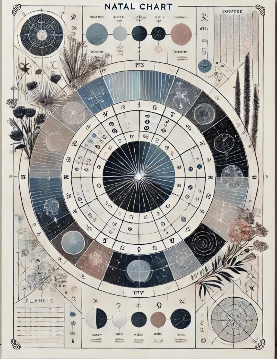 Editable Natal Chart Template | Astrology Birth Chart Printable - Etsy