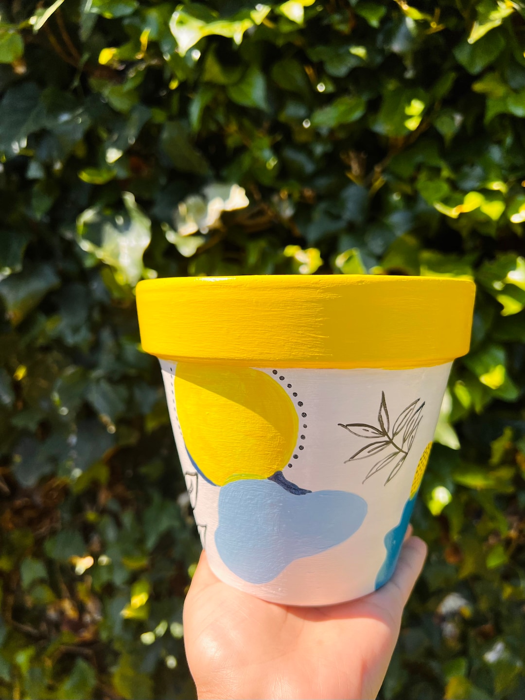 Abstract Art Hand Painted Pot | Indoor and Outdoor Planter Pot ...