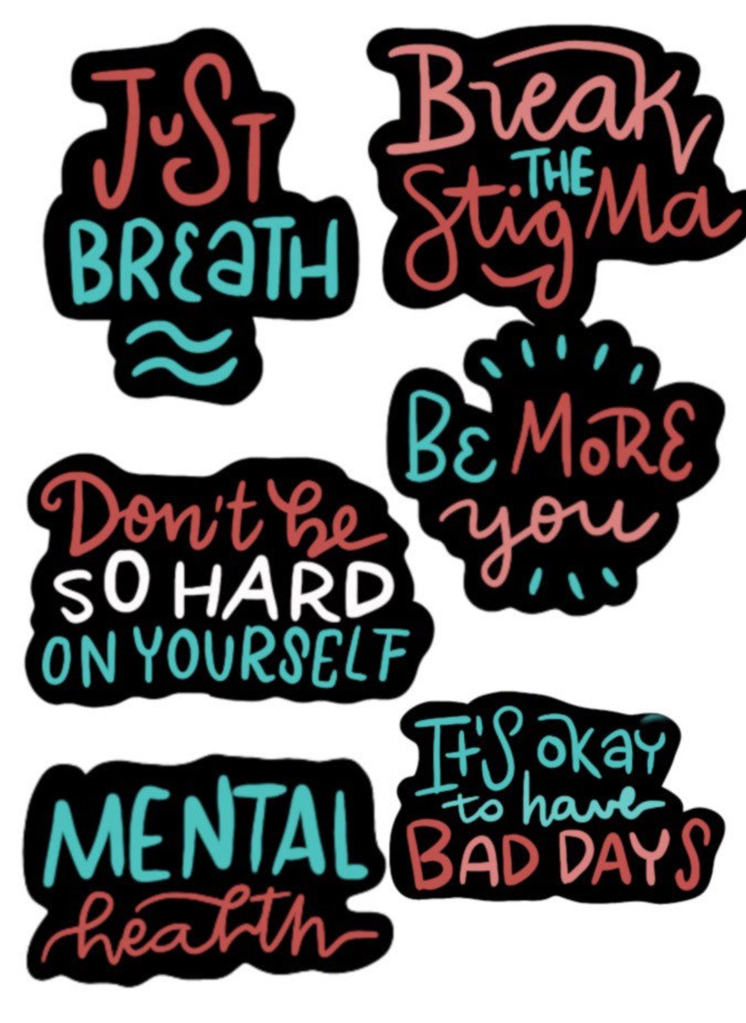 Positive Mental Health Sticker Pack - Etsy