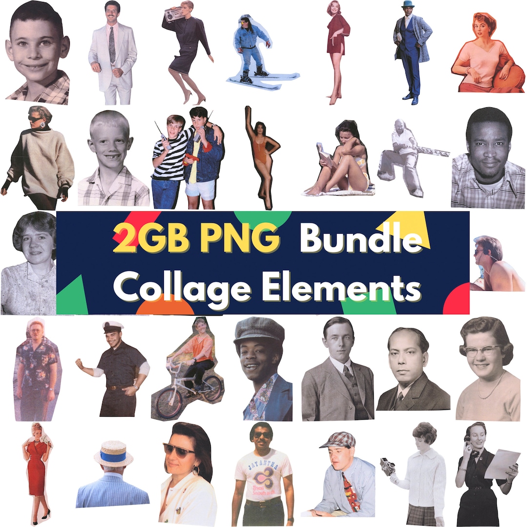 BIG Digital Download PNG + PSD Files Adobe Photoshop - Collage Element ...
