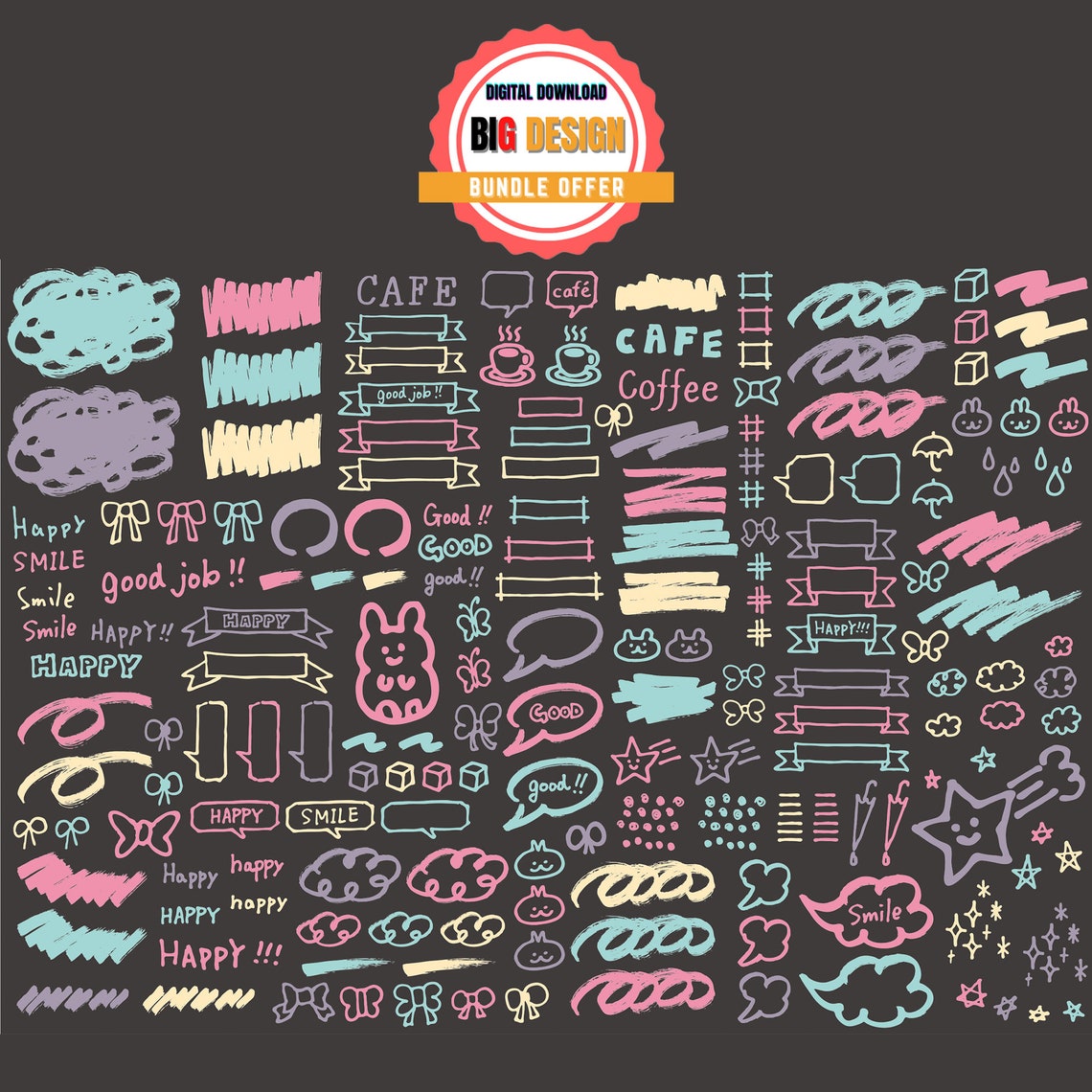 BIG Digital Download AI Layers File PNG Editable Layers for Adobe ...