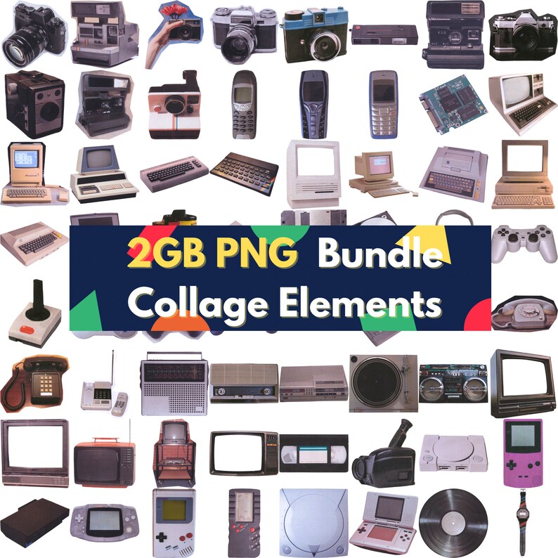 BIG Digital Download PNG Files Adobe Photoshop -modern Collage Elements ...