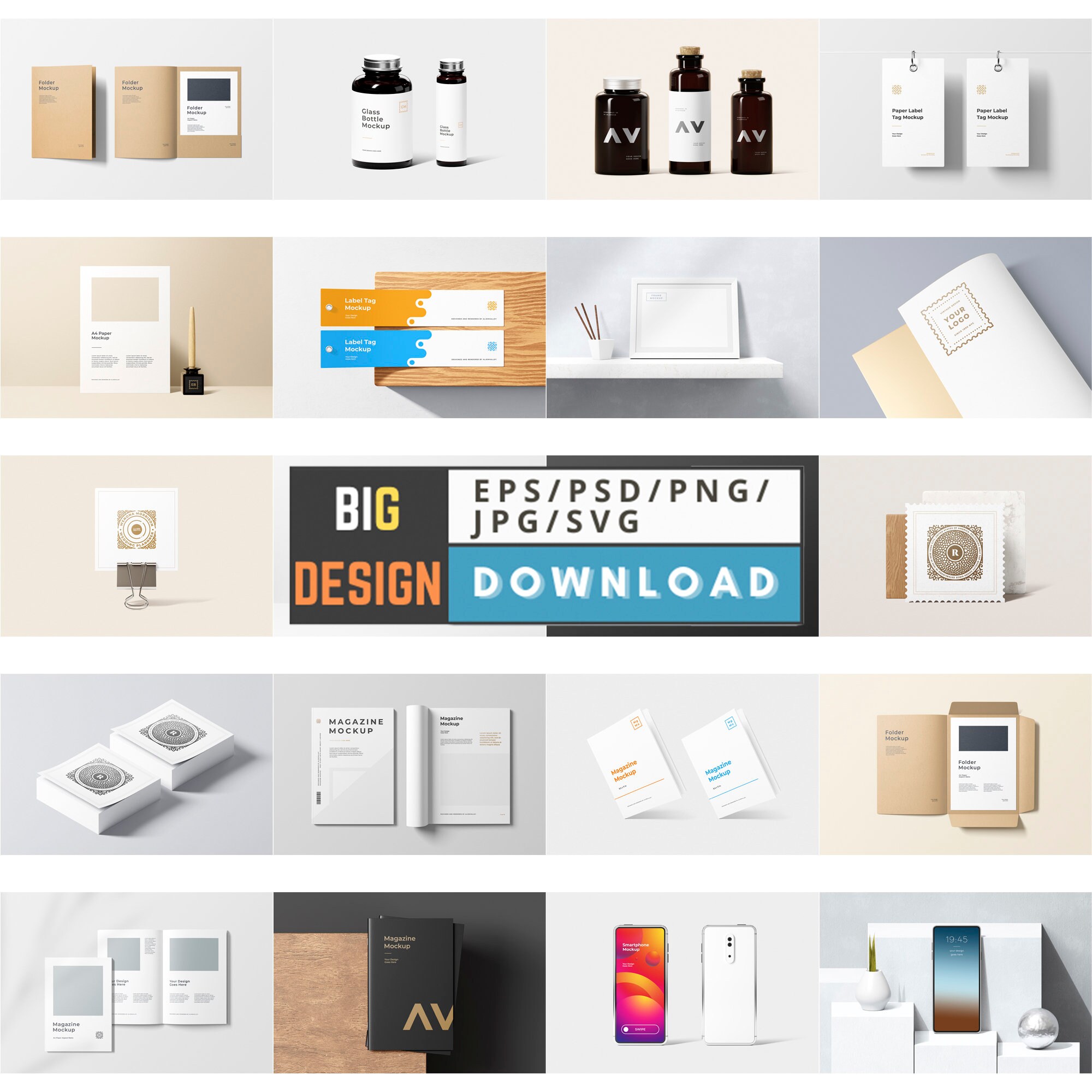 BIG Digital Download 136 PSD Bundle Layered File Editable Packaging ...