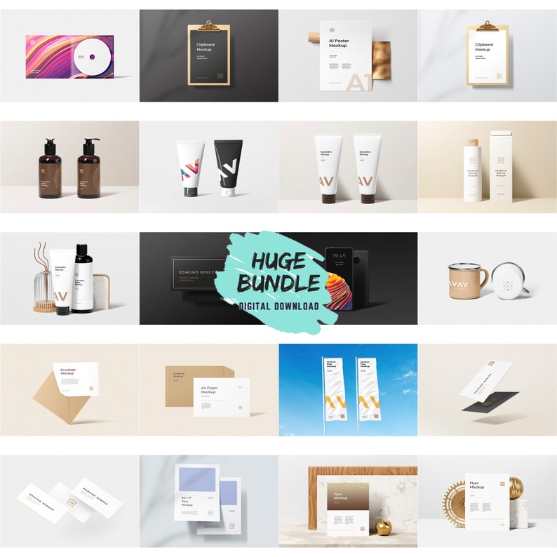 BIG Digital Download 136 PSD Bundle Layered File Editable Packaging ...