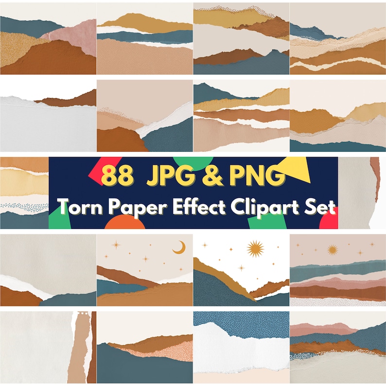 BIG Digital Download PNG / JPG Files for Designing - Paper Effect ...