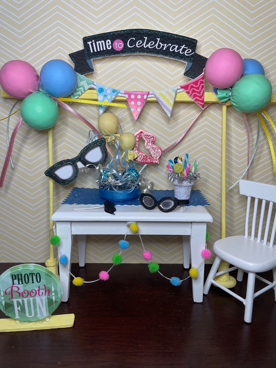 Miniature 8 PC. Dollhouse Birthday Party-mini Balloons -mini Part ...