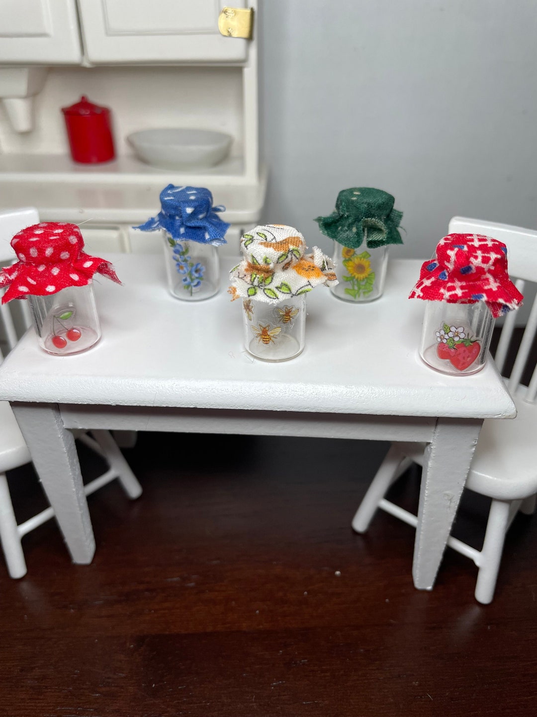 Mini Dollhouse Farmhouse Country Glass Jar-mini Cherry -mini Country ...