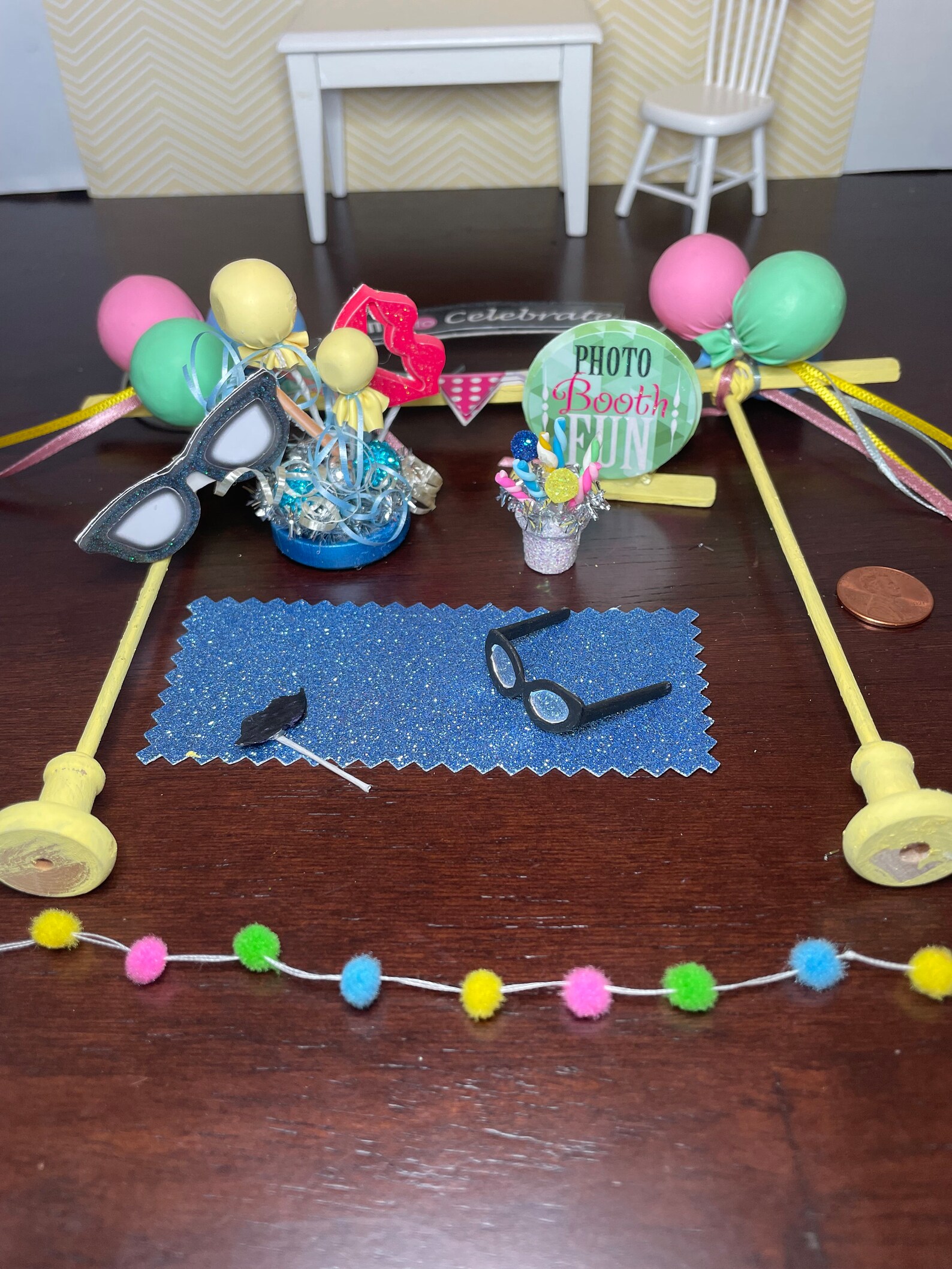 Miniature 8 PC. Dollhouse Birthday Party-mini Balloons -mini Part ...