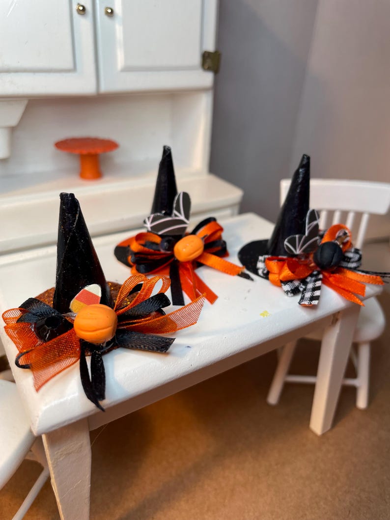 Miniature 1:12 Halloween Witch’s Hat Centerpiece 1 1/4”—mini Dollhouse ...