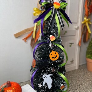 Mini 1:12 Halloween Ghost Pumpkin Tree 5 1/2”—dollhouse Halloween Tree ...