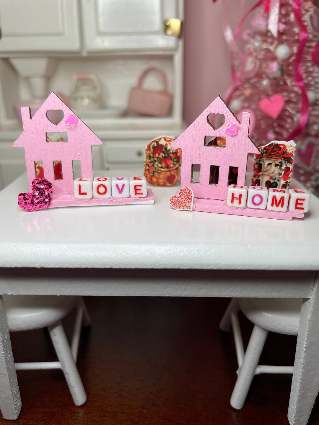 Miniature Valentines Day House Love Home Centerpiece Decir - Etsy